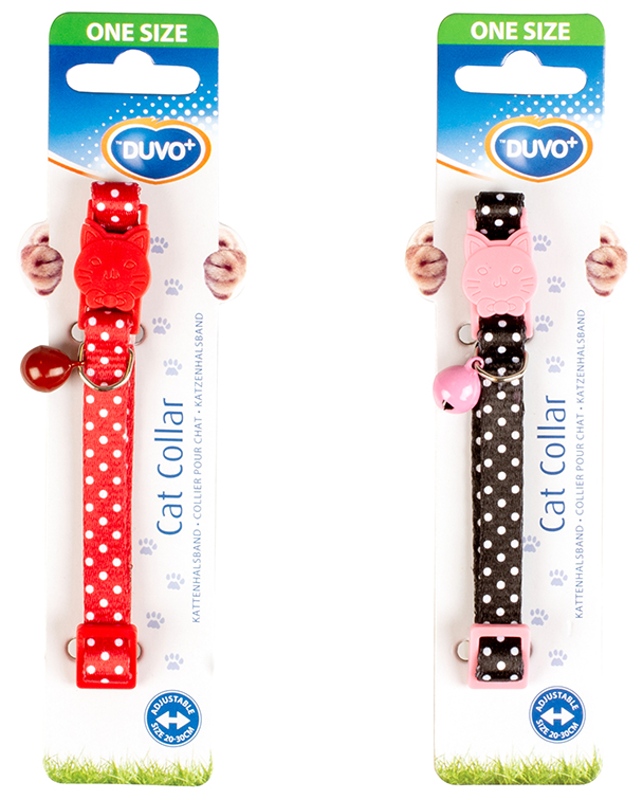 Obojek cat nylon DUVO+ Puntíky 20-30cm/10mm | Obojky a postroje | Zvěrokruh