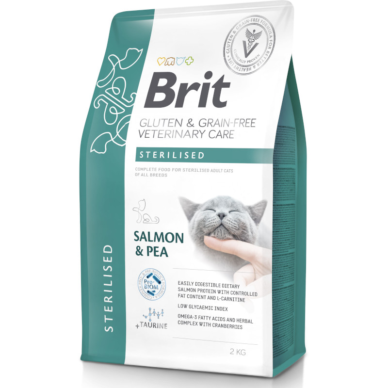 Brit GF Veterinary Care Cat Sterilised 2 kg | Granule pro kočky, krmivo ...
