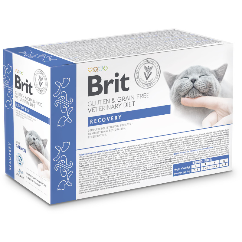 Brit Veterinary Diet Cat Pouch fillets in Gravy Recovery 12x85 g ...