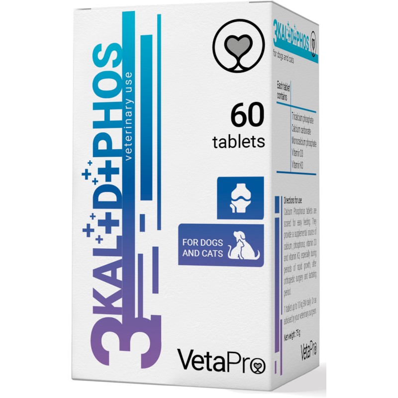 VetaPro 3 Kal D Phos 60 tablet | lékárnička pro psa, zranění psa, první ...