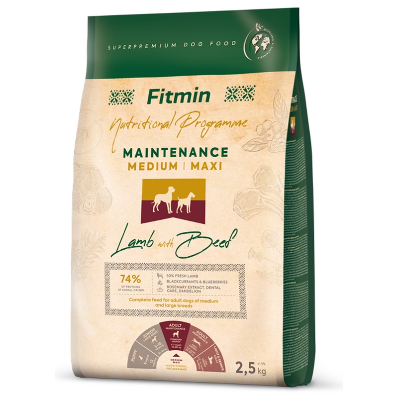 Fitmin Maintenance Medium Maxi Lamb with Beef 2,5 kg | Granule pro psa ...